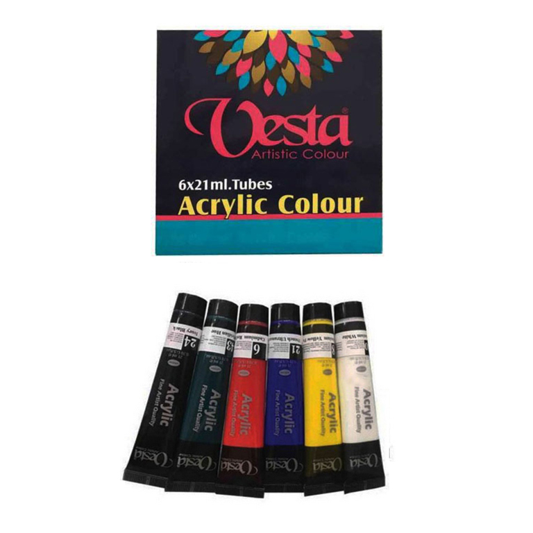 رنگ‌ اکریلیک 6 رنگ وستا Vesta 21ml | مشخصات، قیمت و خرید | فروشگاه ...